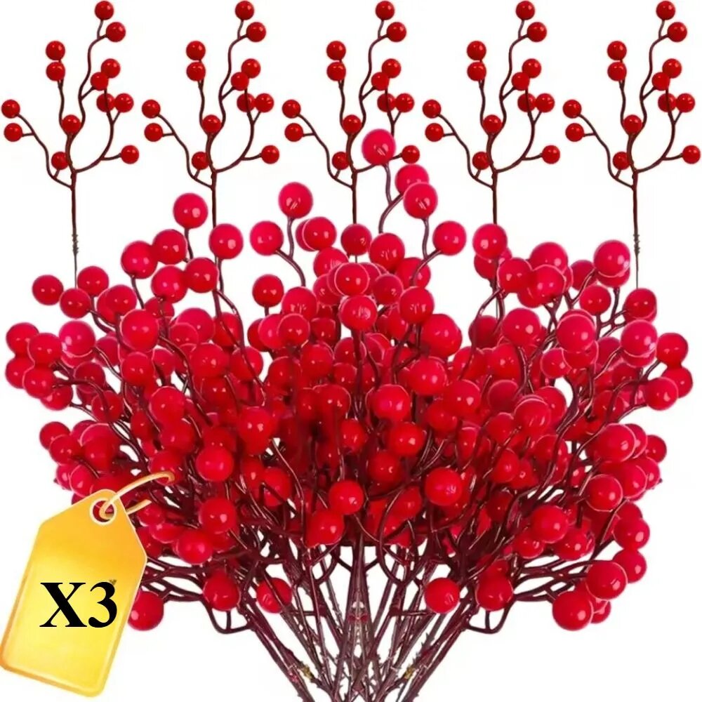 Ветка, шишка декоративная,3шт