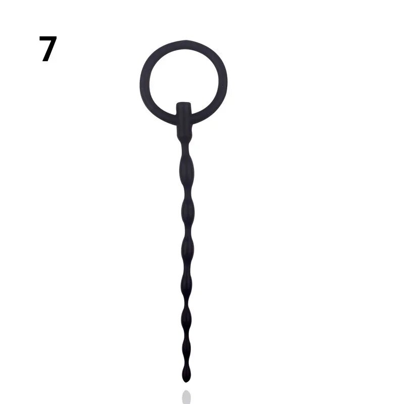 Силиконовая уретральная вставка с бисером, пробка для пениса, секс-игрушки для взрослых, Темный хаки