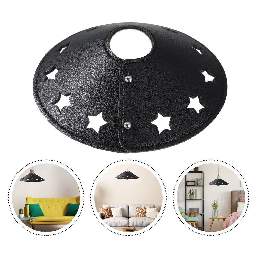 Абажур из кожи чёрного цвета для лампы, декоративный крышка для ручных и потолочных светильников
