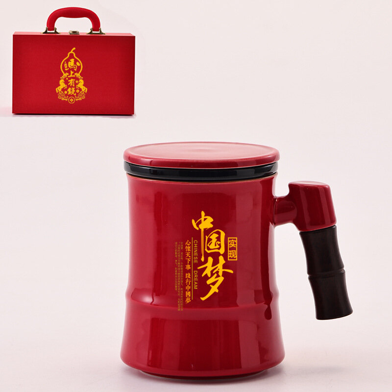 Подарочный набор к Году Лошади по китайскому гороскопу, набор офисных чашек в китайском стиле с логотипом, персонализированный подарок для клиентов на ежегодном собрании компании.