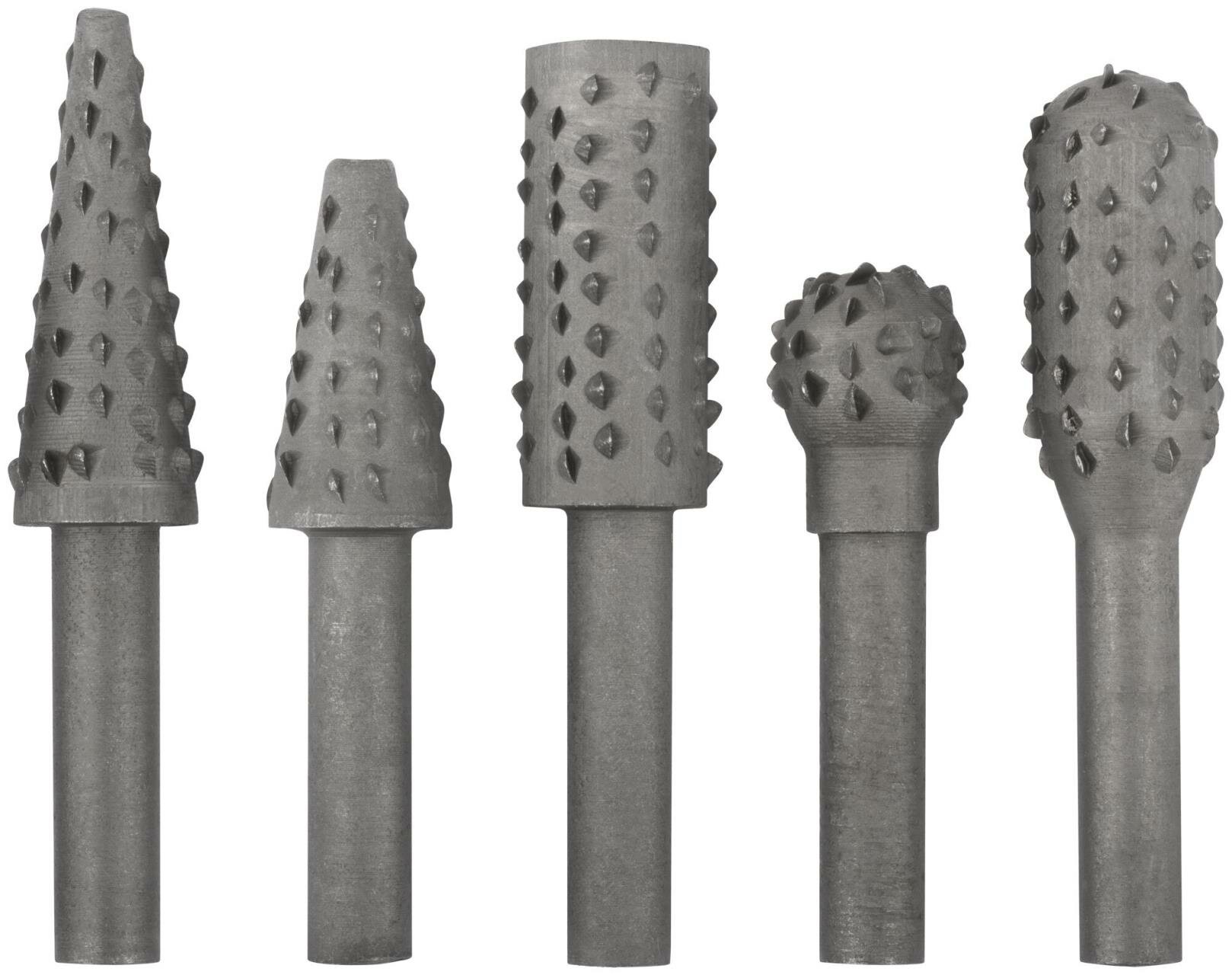 Набор шарошек для фигурных отверстий FIT IT 36455, стальные, 5 штук