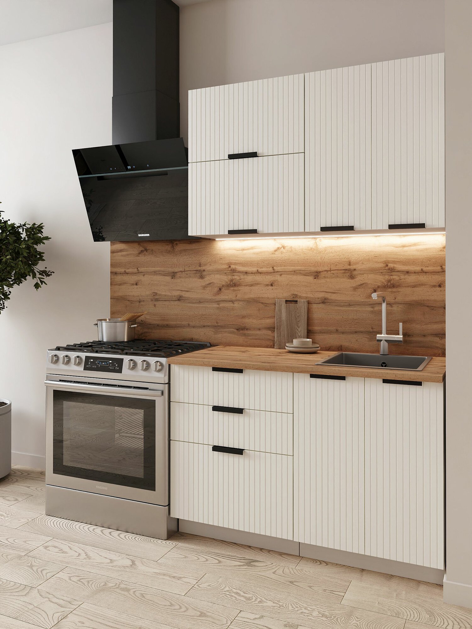 Кухонный гарнитур, комплект мебели для кухни, модульные шкафы, Вива 1. Б, 1200х600 мм (ШхВхГ)