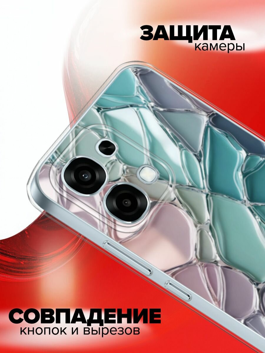 Силиконовый чехол на Oppo A6 Pro / Оппо A6 Про с принтом Красивое стекло 2 — фото 1