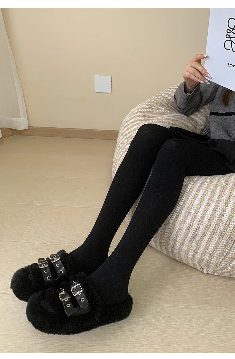 Утепленные колготки Aohan с флисовой подкладкой для весны, осени и зимы, теплые женские леггинсы в японском стиле, хлопковые с вертикальными полосками, с эффектом утягивания для весны и осени.