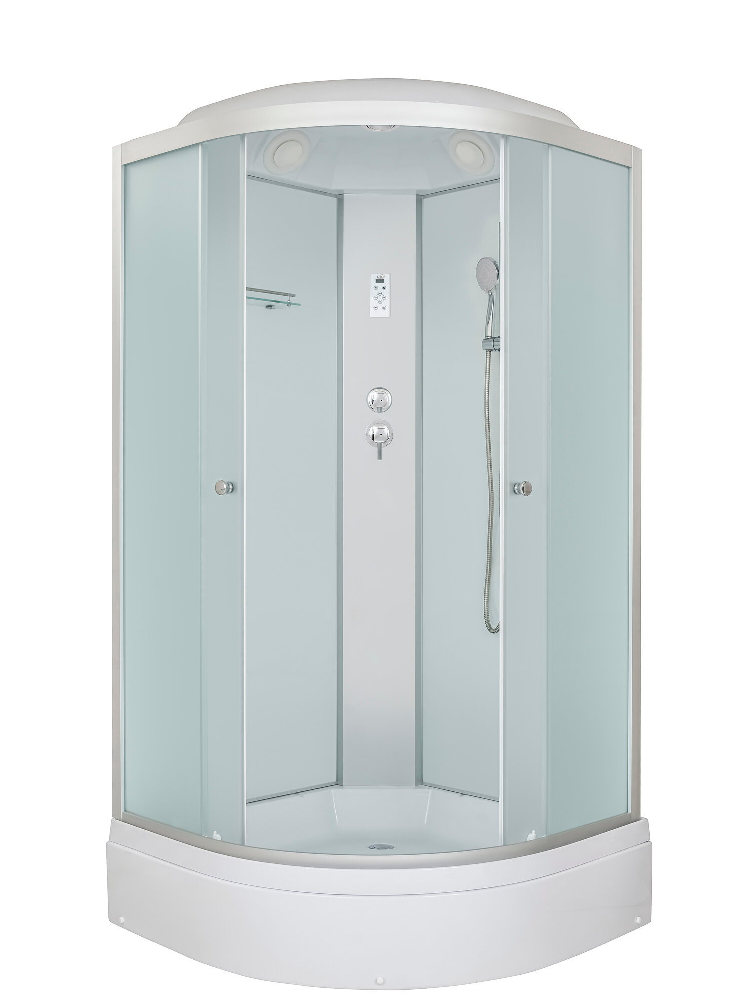 Душевая кабина DTO с крышей, средним поддоном и электрикой, матовое стекло, 100х100х215 см, серия LM