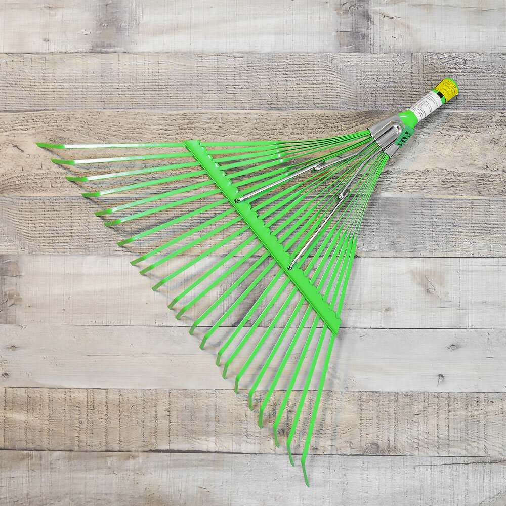 Грабли веерные 22 зуба, 43 см, металлические, с фиксатором, оцинкованные