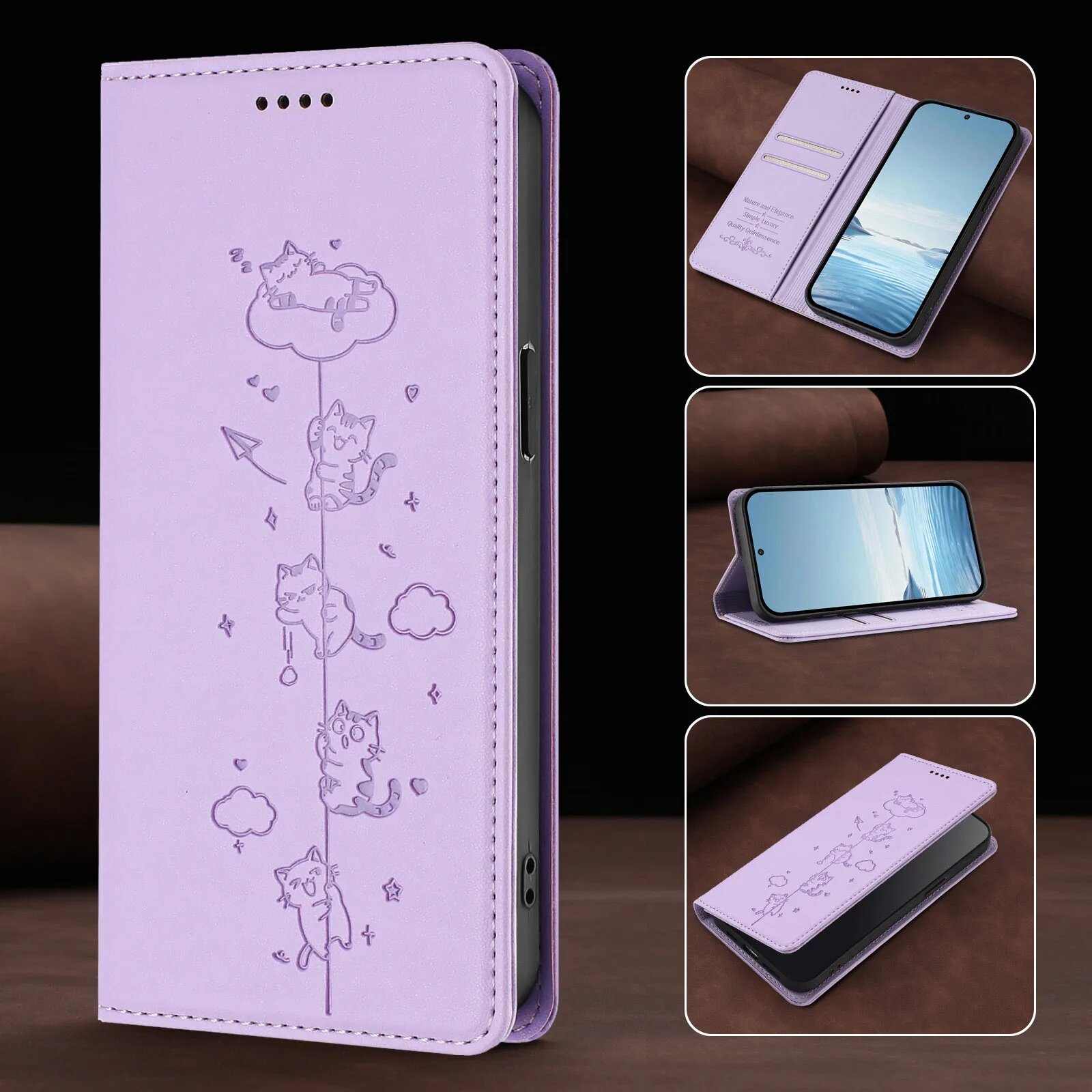 Милый чехол для телефона с изображением кошки для Vivo V70 FE V70 Elite живо V60e, Purple (YB-PT26)