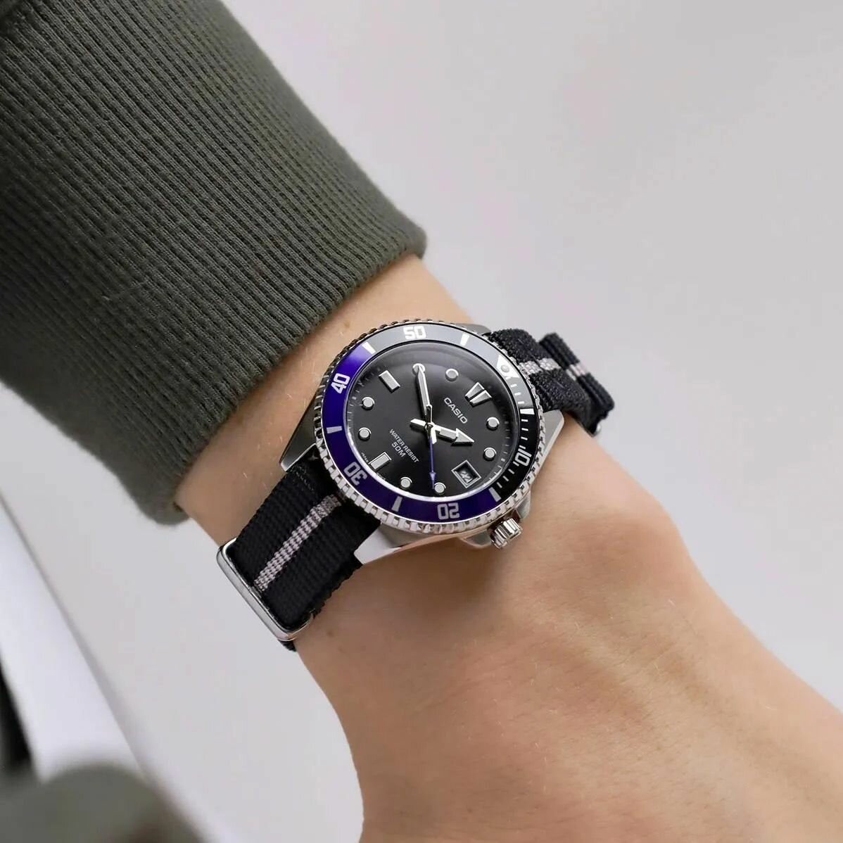 Наручные часы CASIO, синий, черный — фото 1