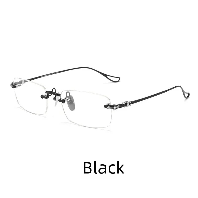 Lieve ультралёгкие безрамочные очки из титана синего света для мужчин black, Черный, -250