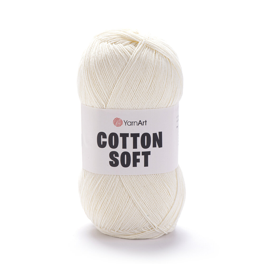 Пряжа для вязания YarnArt Cotton soft 03 молочный 4 шт 100 гр/600 м 55% хлопок, 45% акрил