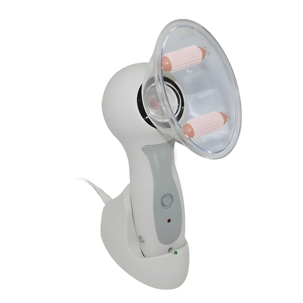 Массажер антицеллюлитный вакуумный, для тела, белый, 2 режима, 2 насадки