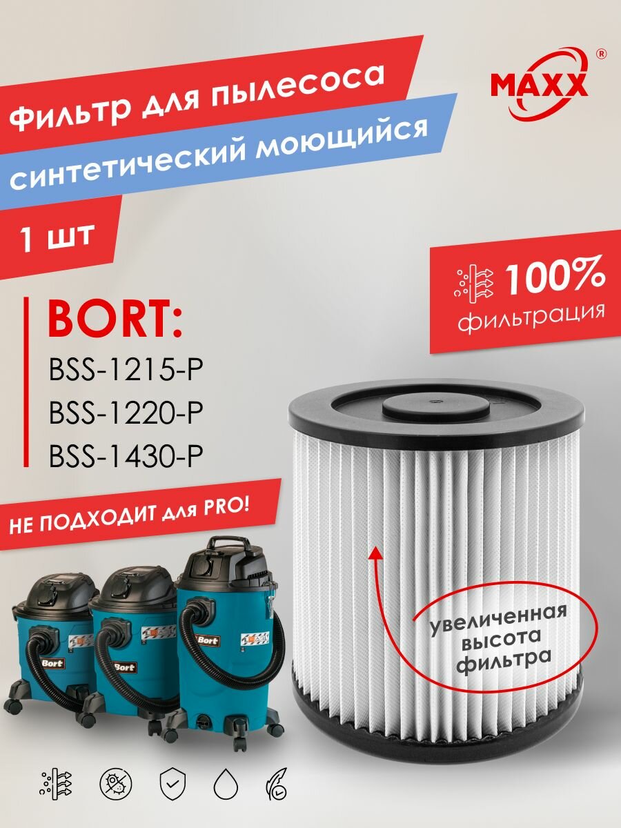HEPA моющийся фильтр для пылесоса BORT BSS-1215-P, BSS-1220-P, BSS-1430-P