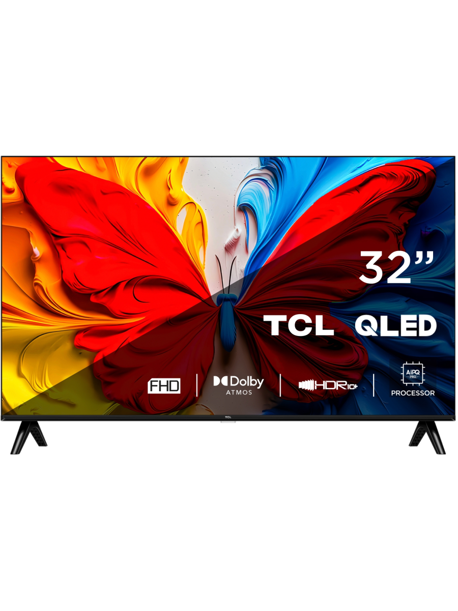 Телевизор TCL 32S5K-UZ 32" QLED, FULL HD, черный, смарт ТВ, Google TV