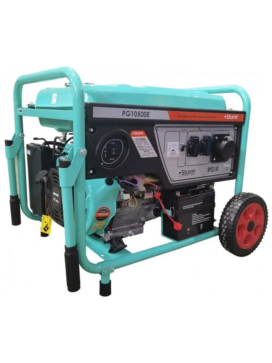 Генератор бензиновый Sturm! PG10500E, мощность 11,5 кВт, 3 розетки, бак 25 л