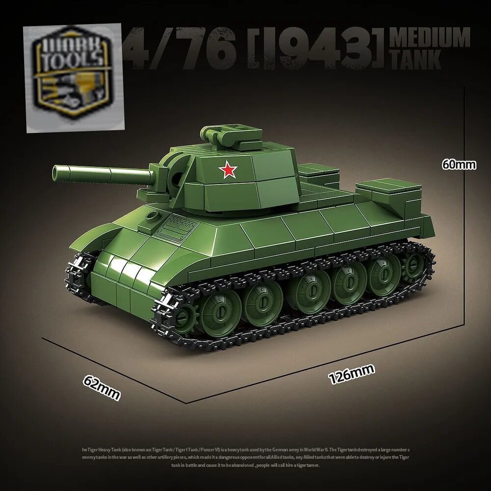 Сборка конструктора Quan Guan 34/76 [1943] Medium Tank 415 деталей пластиковый для мальчиков — фото 1