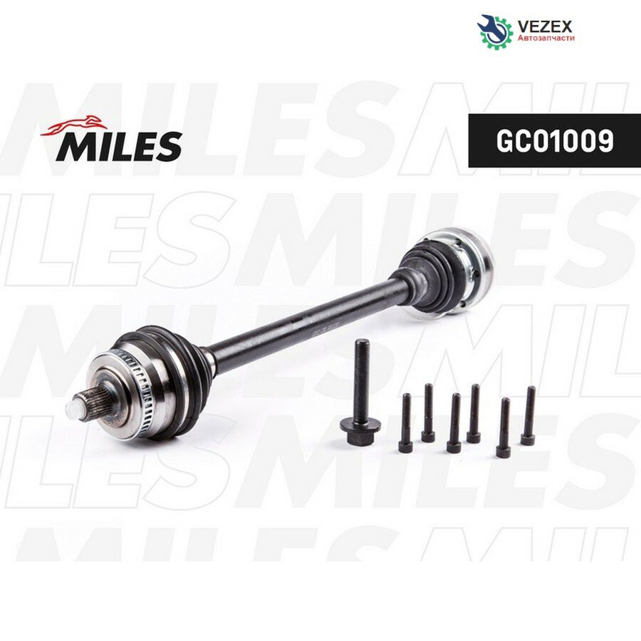 MILES GC01009 Привод в сборе левый AUDI A4/VW PASSAT 1.6/1.8 95-01 (GKN 301218) GC01009