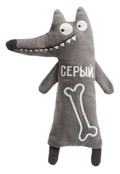 Игрушка для собак Triol / Триол "Волк серый", мягкая с пищалкой 150х190мм / зоотовары для животных