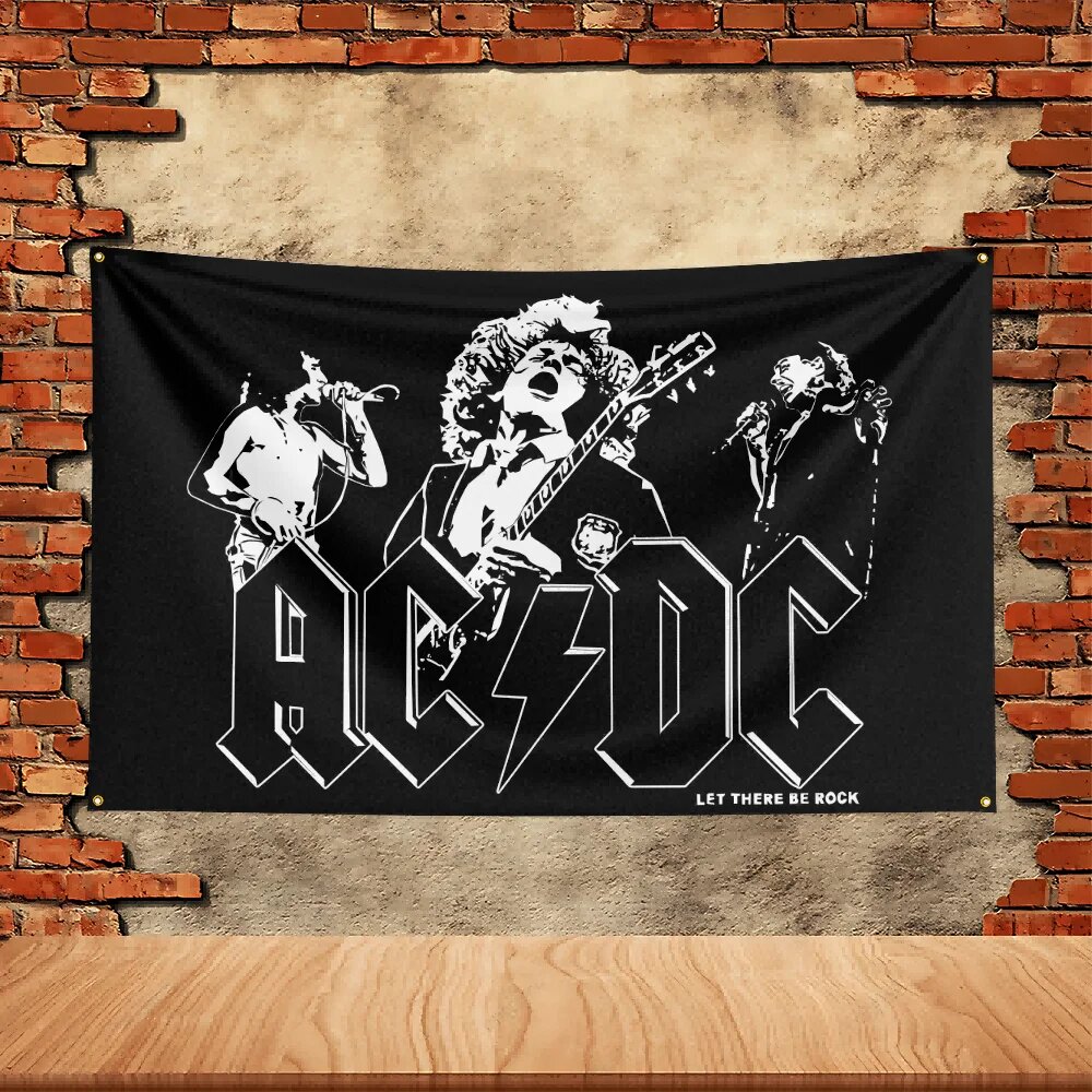 Флаг AC/DC 90x150 ft Полиэстер Черный, 90 x 150cm, ZH2254