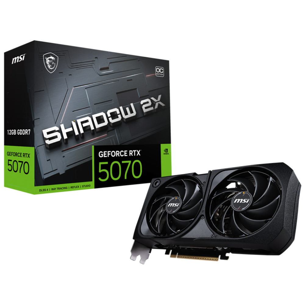 Видеокарта MSI GeForce RTX 5070 12 ГБ (GeForce RTX 5070 12G SHADOW 2X OC), RTL