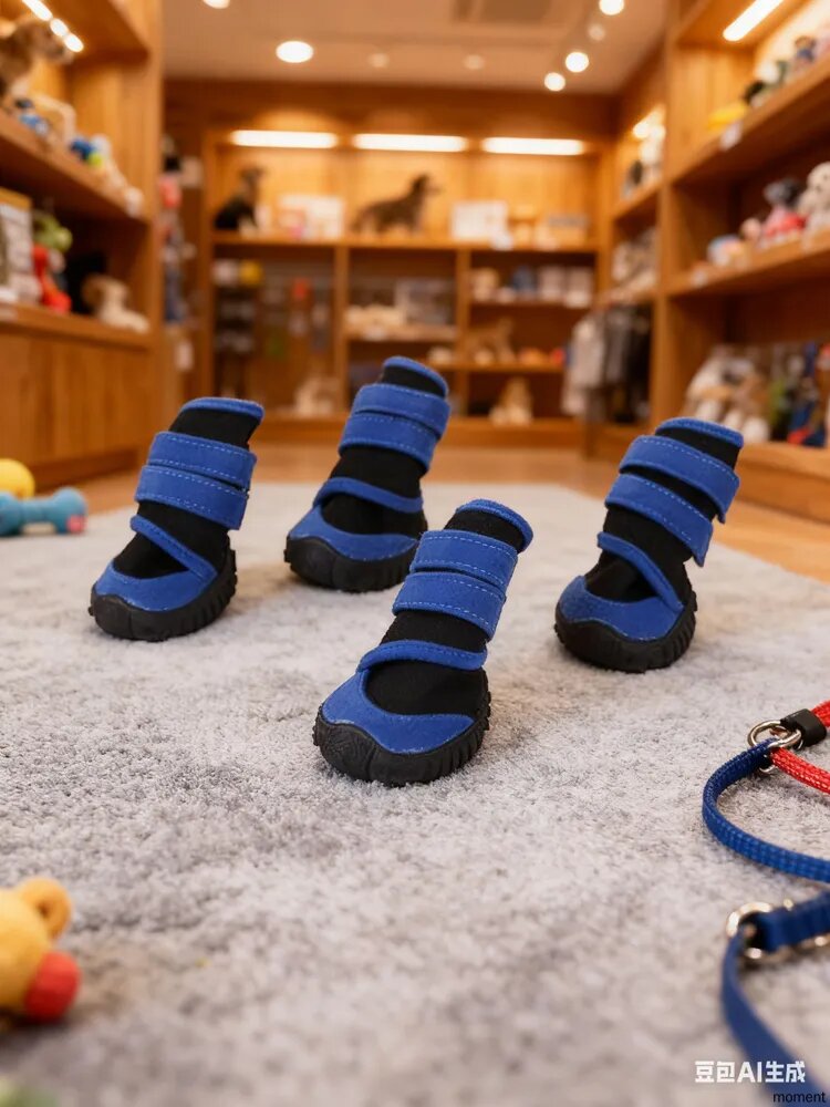 Обувь для собак Triol XL темно-синего цвета из неопрена с липучками для средних собак