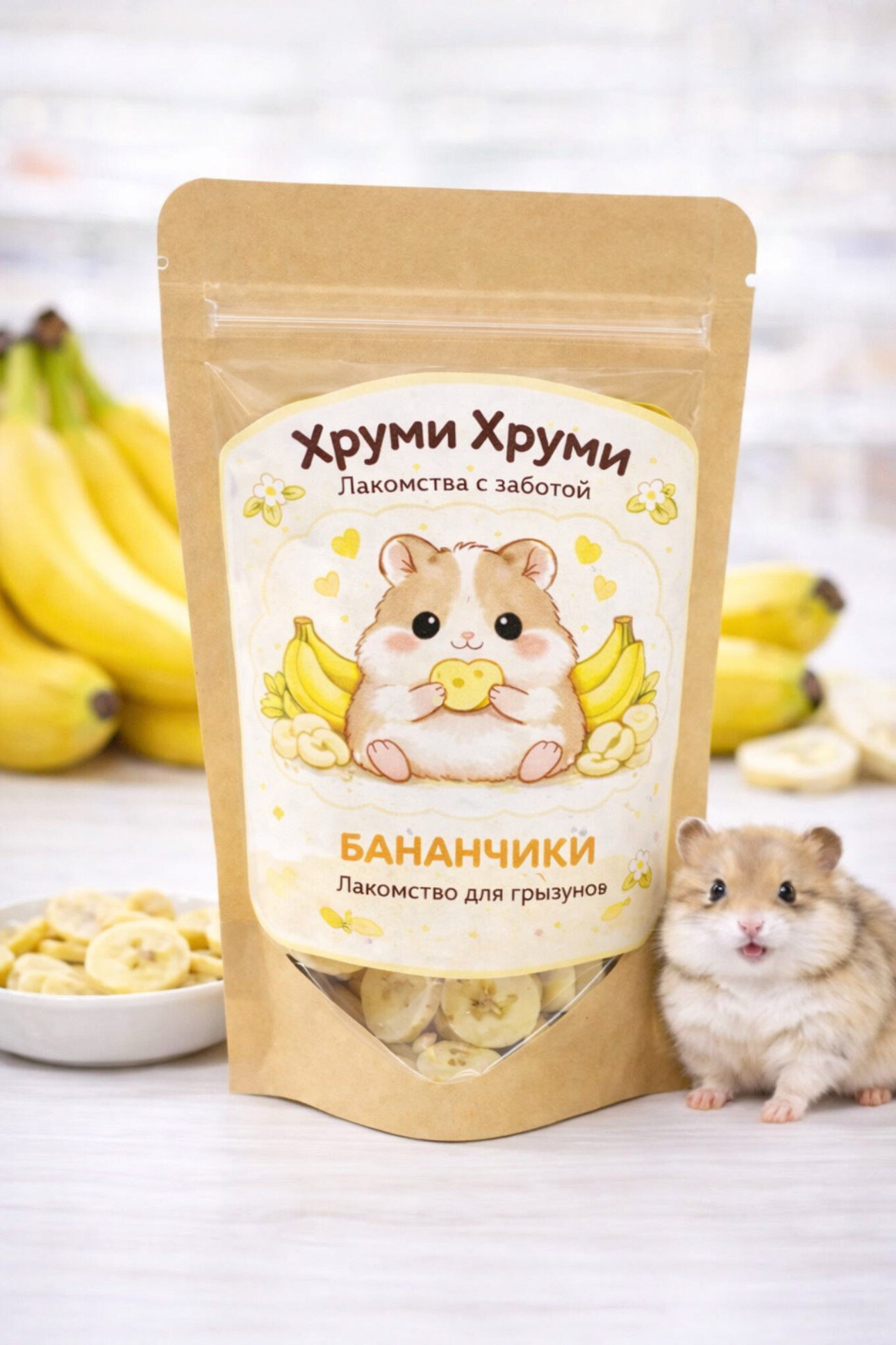 Лакомства для грызунов Хруми Хруми хрустящие бананчики 30 гр