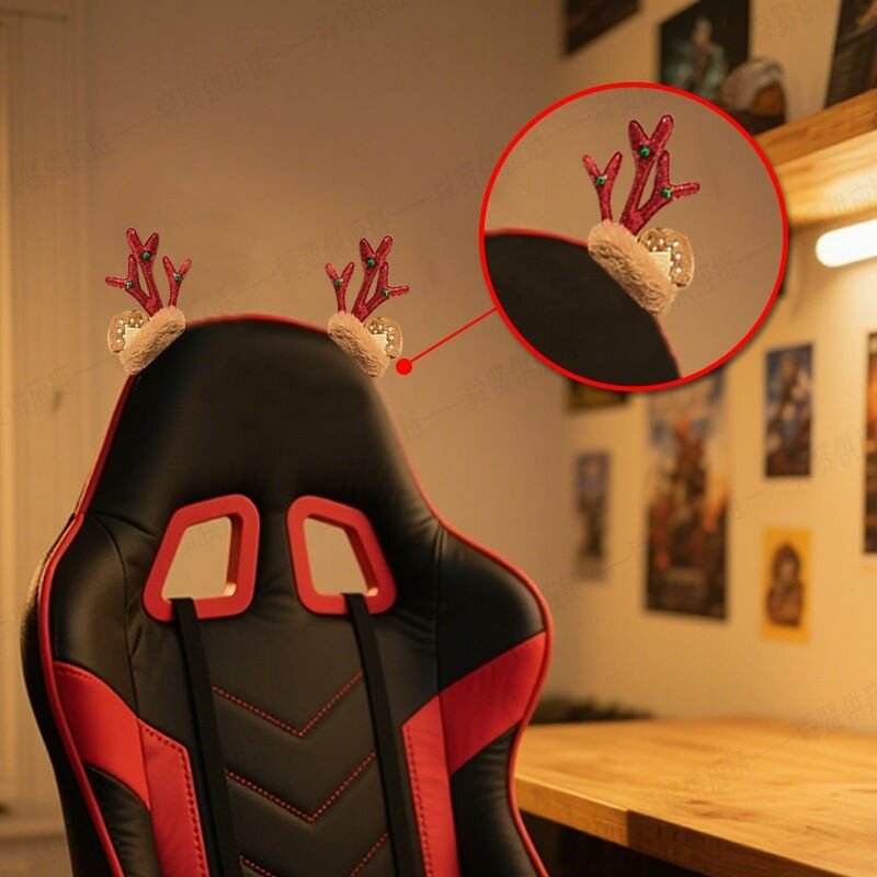 Накладные оленьи новогодние ушки на наушники