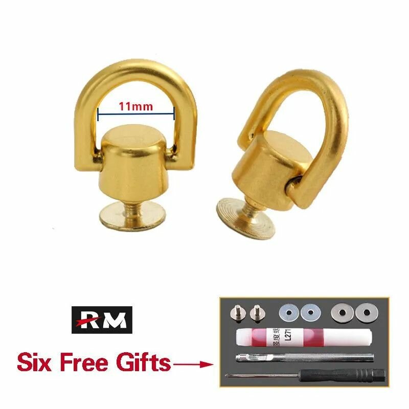 Застежка для сумки, Кобурный винт с кольцом для сумок и аксессуаров, с кольцом d равно 11 мм, 2 шт