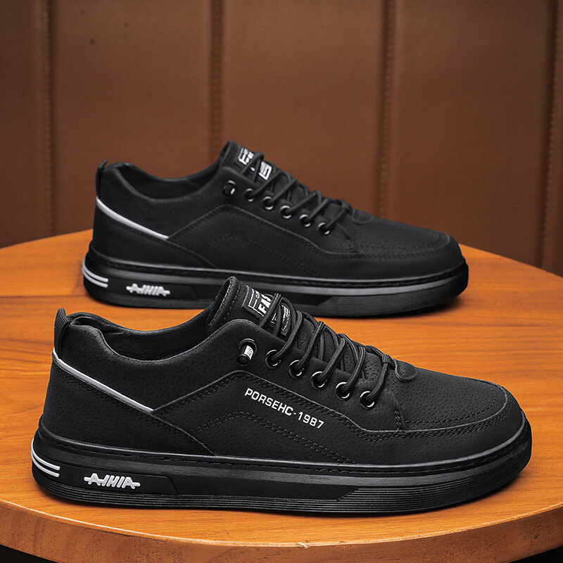 LUO Кроссовки Мужчины Осенняя Пневматическая подошва Кожа/1990 black