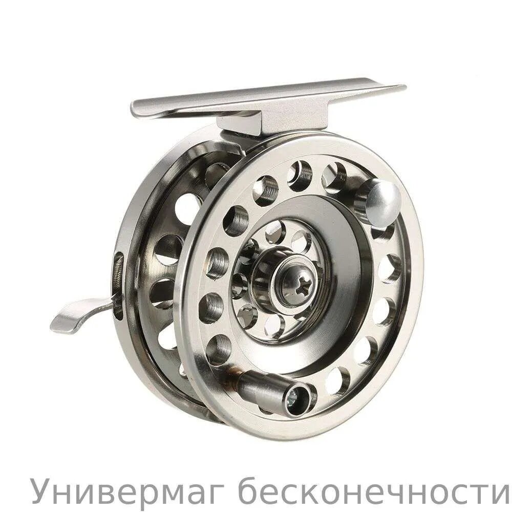 Катушка для нахлыста из алюминиевого сплава серебристого цвета