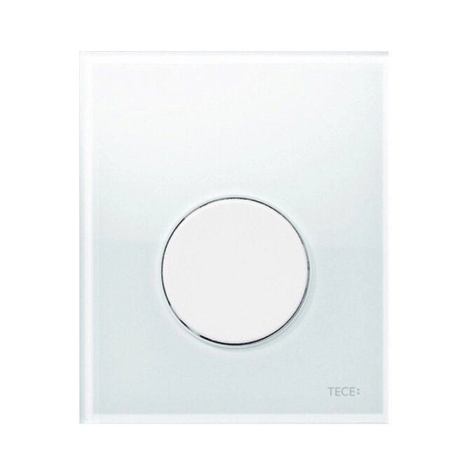 Панель смыва для писсуара TECE TECEloop 9242650 стеклянная, стекло белое, клавиша белая