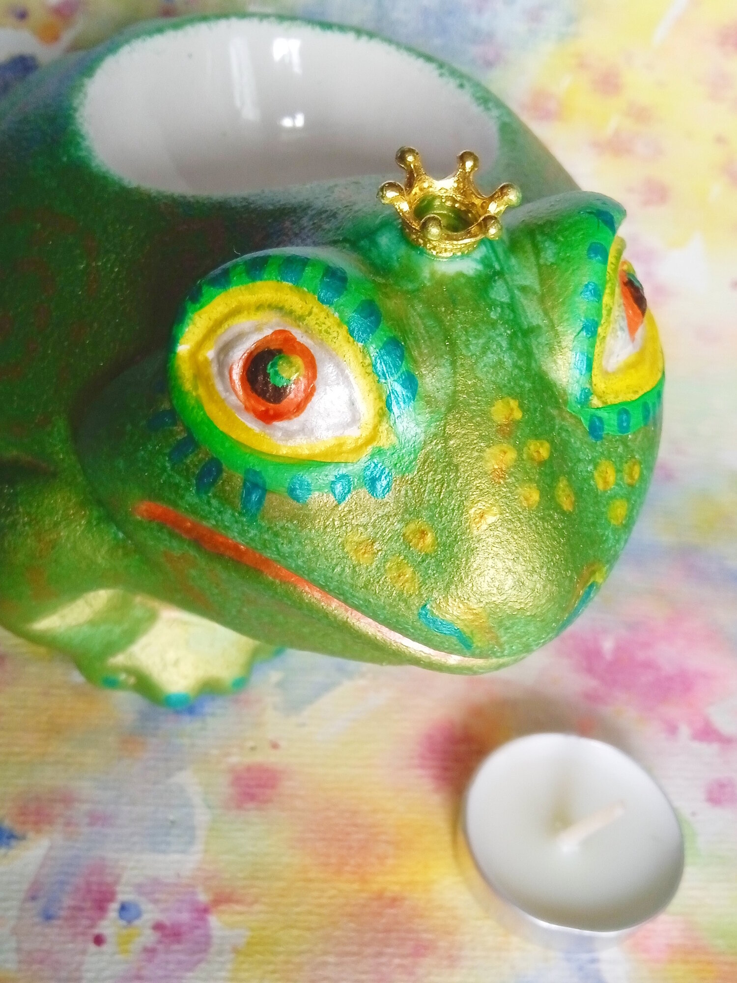 Аромалампа для эфирных масел Квакушечка керамическая изумрудная