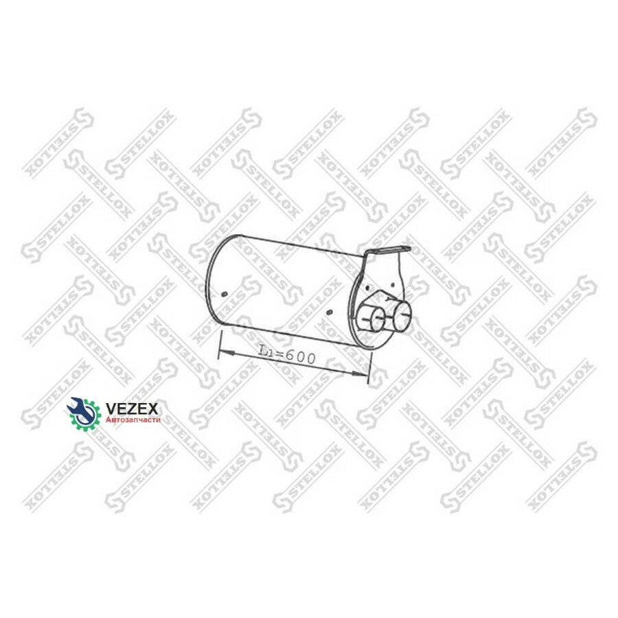 STELLOX 8203092SX резонатор (бочка) глушителя ! круглый вход и выход с одного торца \MAN TGL/TGM
