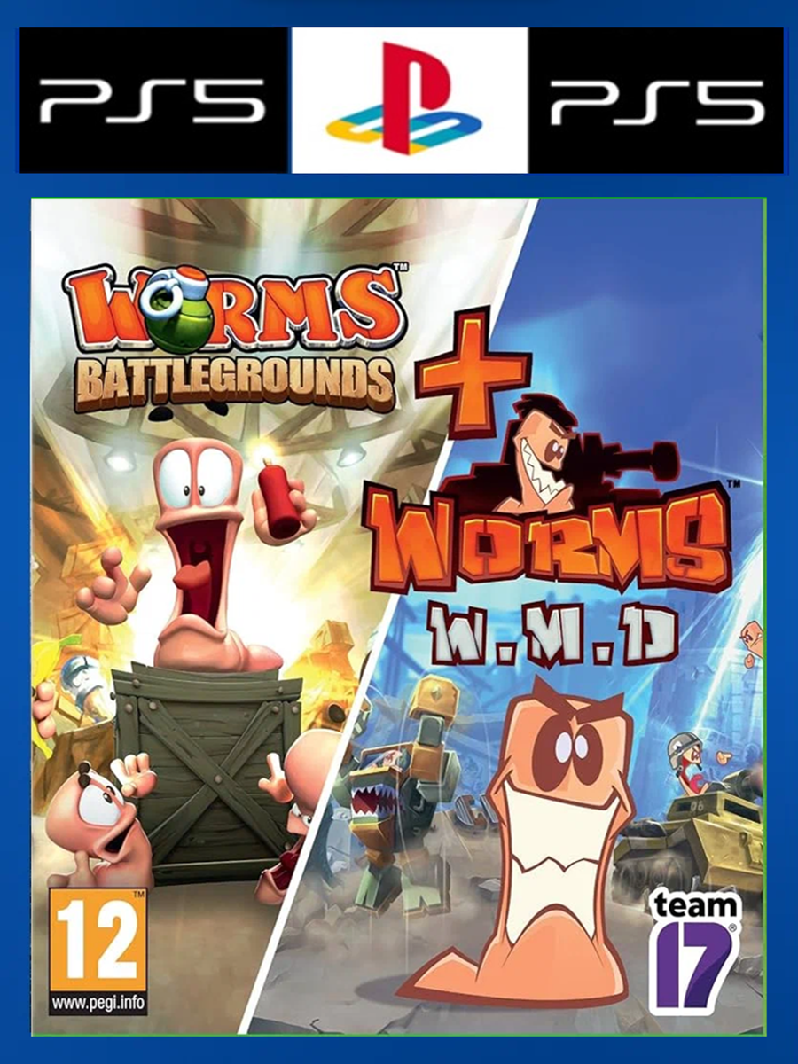 Игра Worms Battlegrounds + Worms W.M.D для PlayStation 5, Английский язык, Цифровая версия
