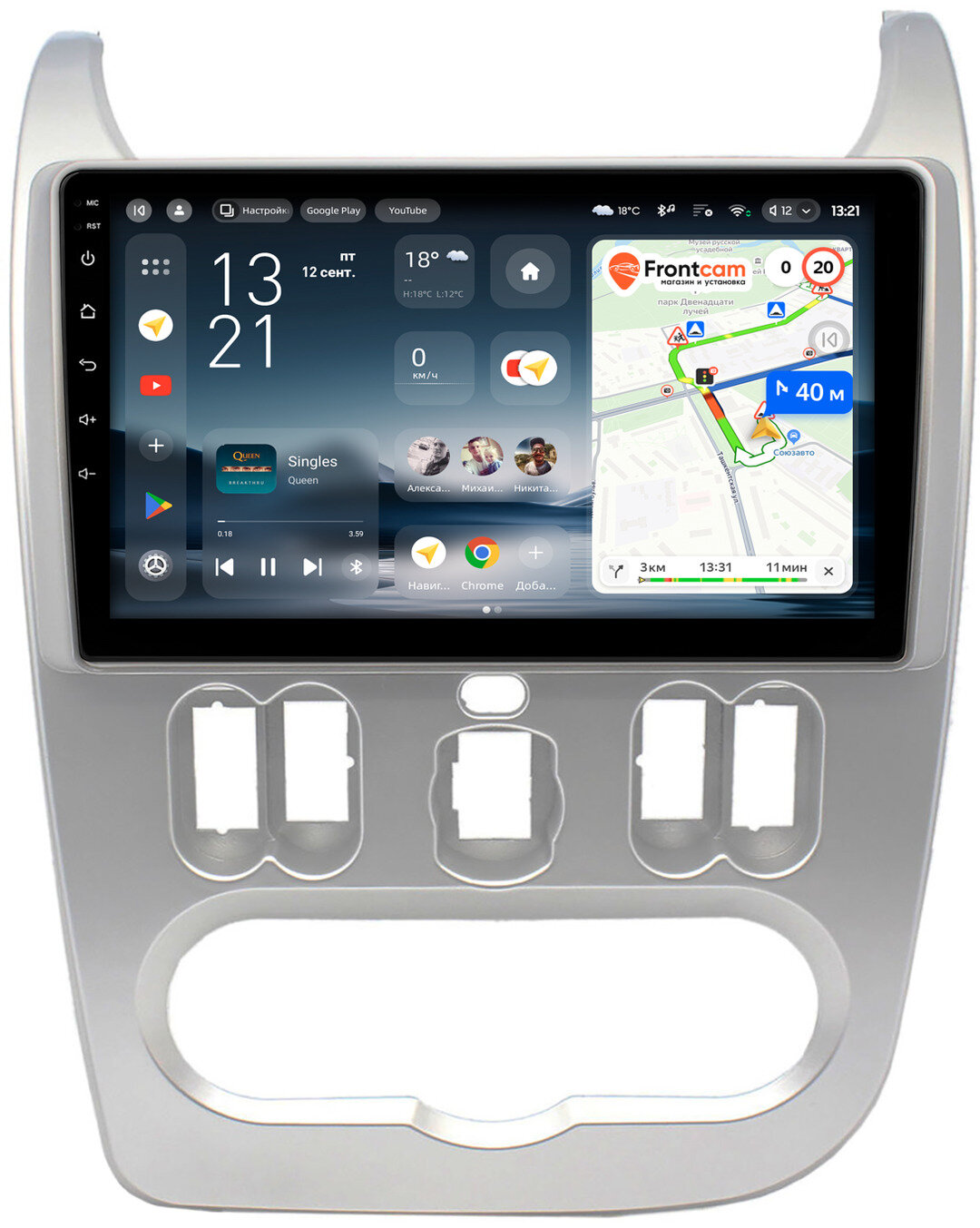 Штатная магнитола Renault Logan, Sandero 2009-2015 Teyes CC4L 4/64 9" RM-9181 Android 14 (4G-SIM, IPS, AI)
