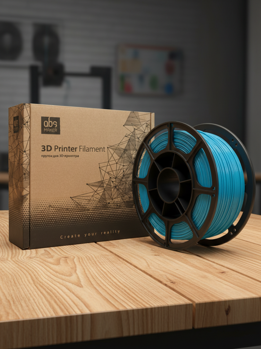 Пластик PETG 1кг (голубой) от ABSmaker