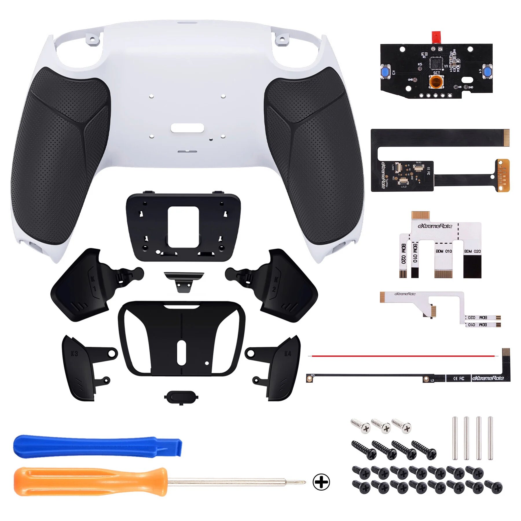 EXtremeRate контроллер PS5 программируемый, Solid White Black