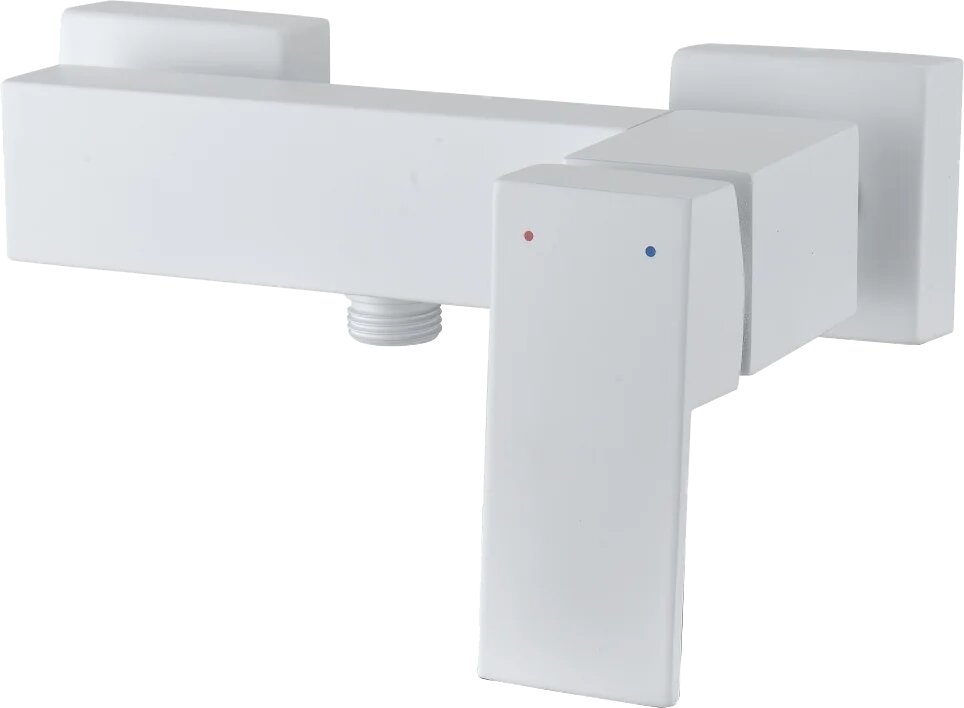 Смеситель для душа Aquanet Blanco AF420-30W белый, матовый, настенный, латунный, однорычажный, без лейки, смеситель для ванны с душем