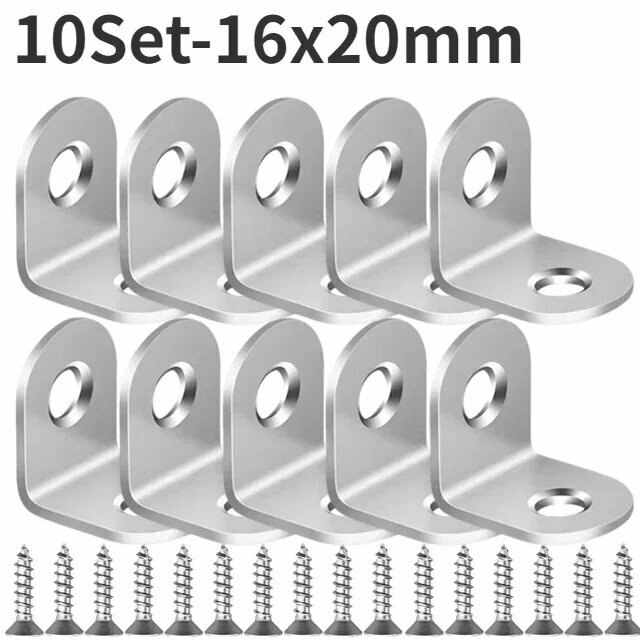 Угловые кронштейны из нержавеющей стали 10Set-16x20mm