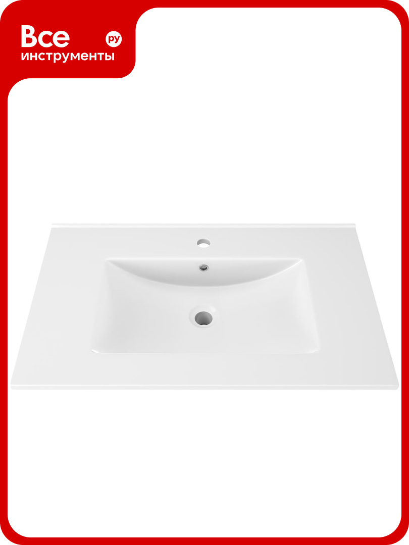 Раковина для ванной мебельная на тумбу Teymi Ritta 75 белая T51005 ЦБ-00271354