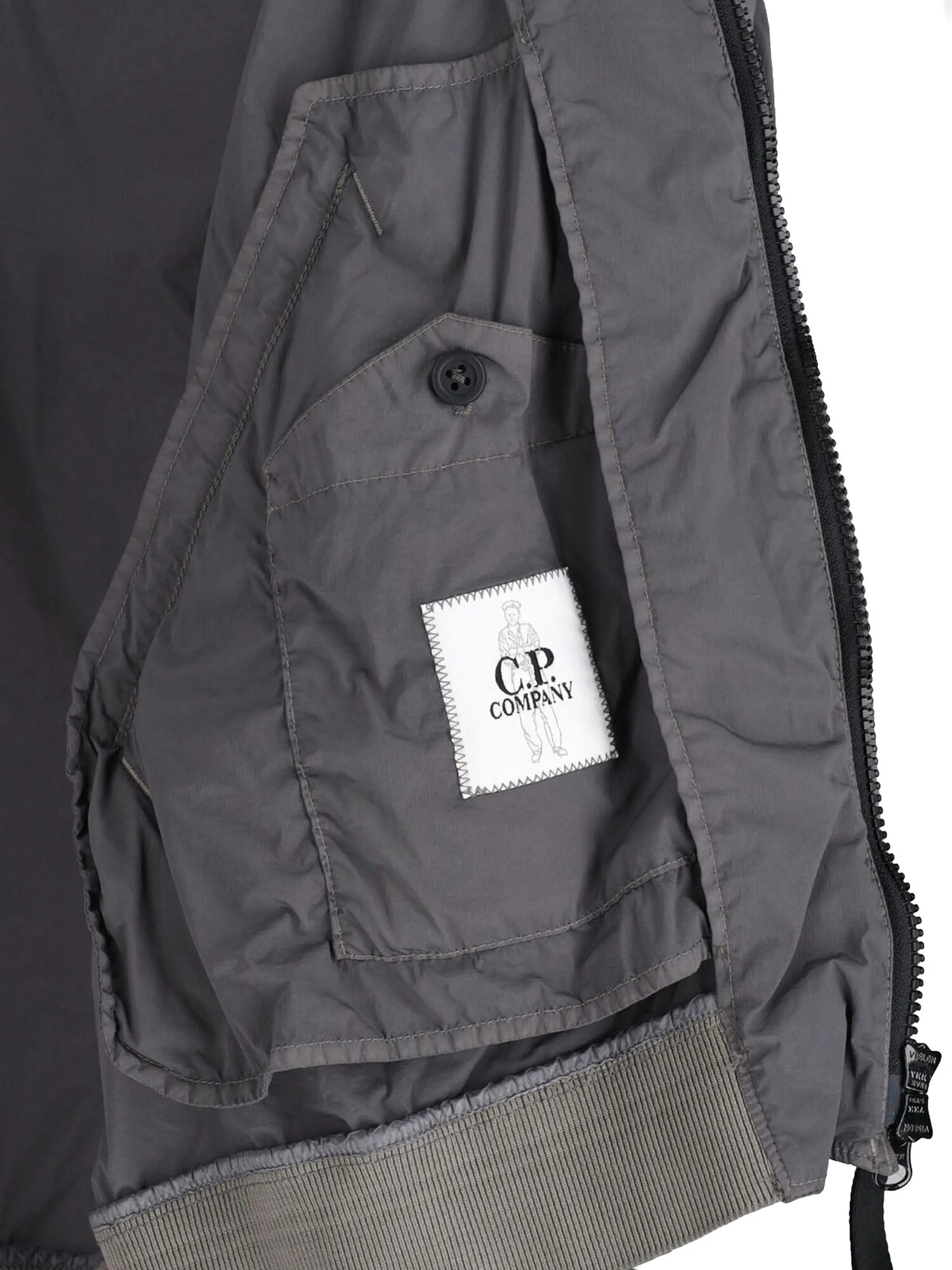 Куртка C.P. COMPANY Logo-detail bomber jacket, размер 2XL, grey — фото 1