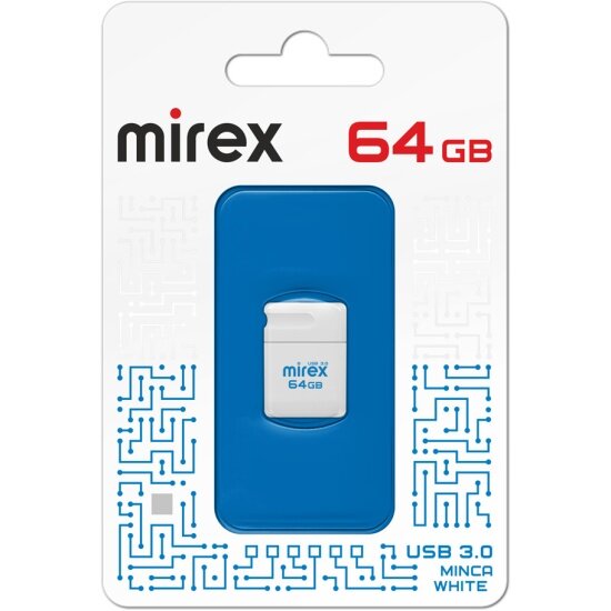 Флэш накопитель Mirex 64 Гб MINCA WHITE USB 3.0 (13600-FM3MWT64)