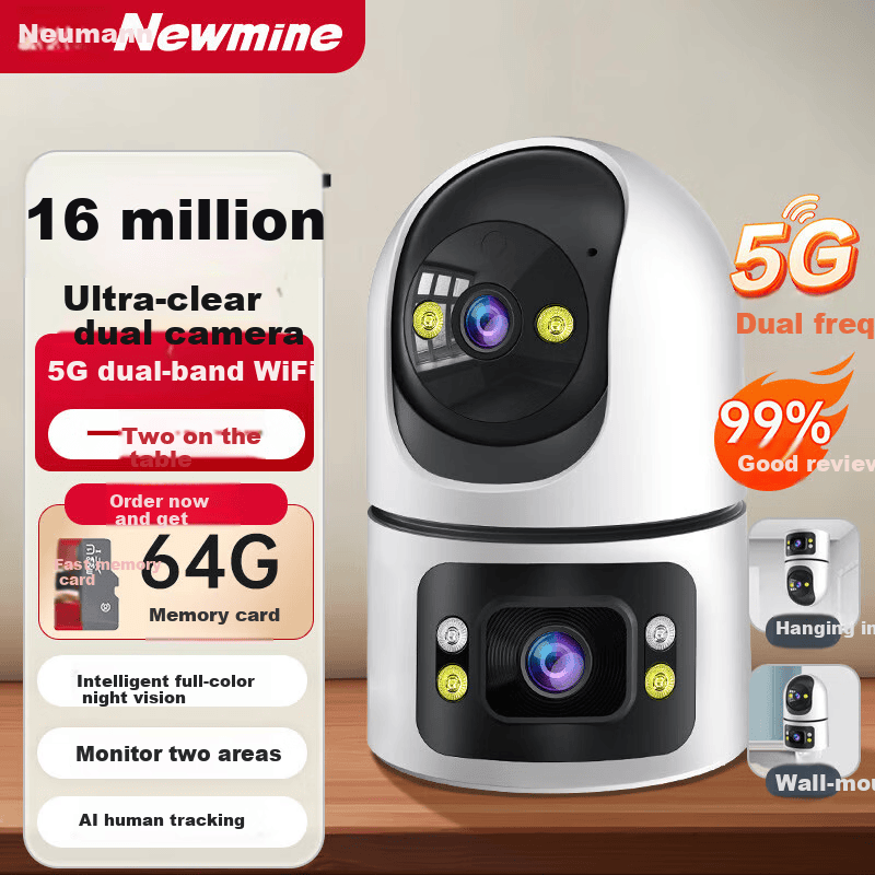 Newmine беспроводная умная AI-камера для дома HD-мониторинг 360° охват полноцветное ночное видение голосовое управление