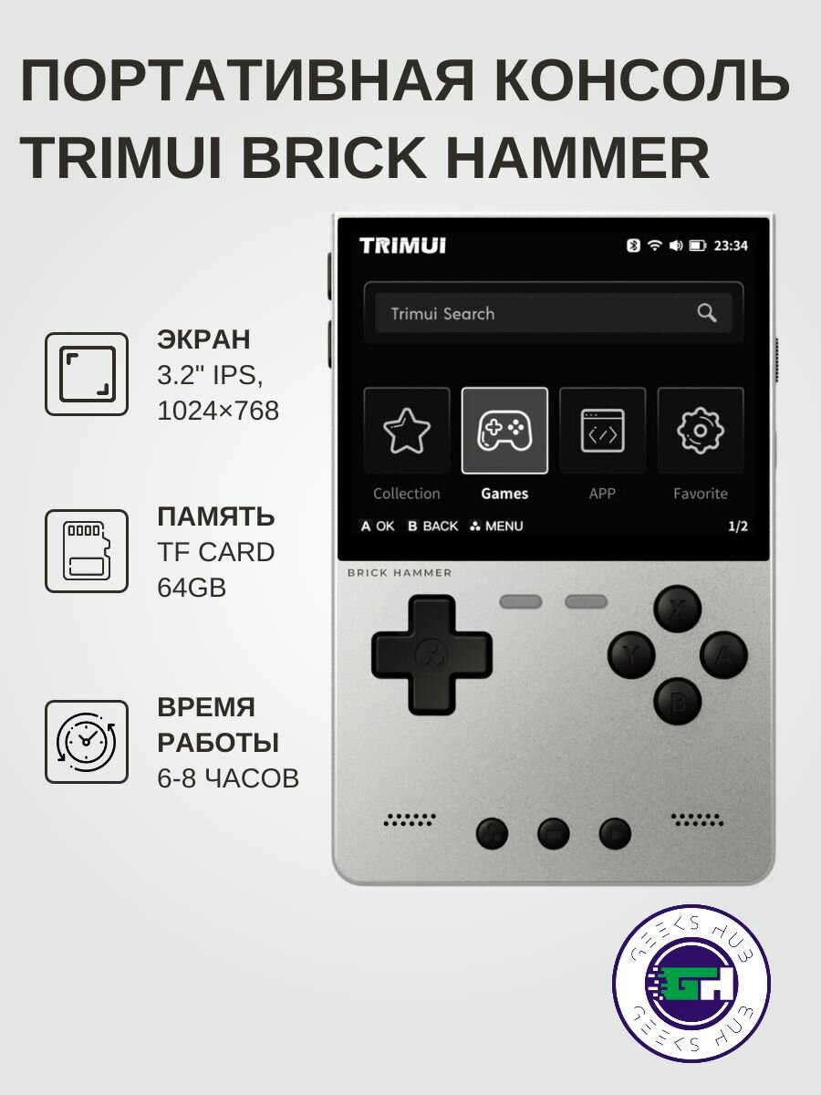 Портативная игровая приставка Trimui Brick Hammer