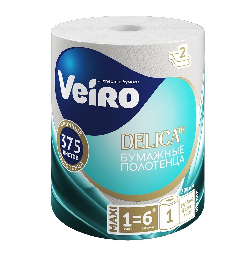 Полотенца Veiro Delicate бумажные Белые 1ш, 2сл