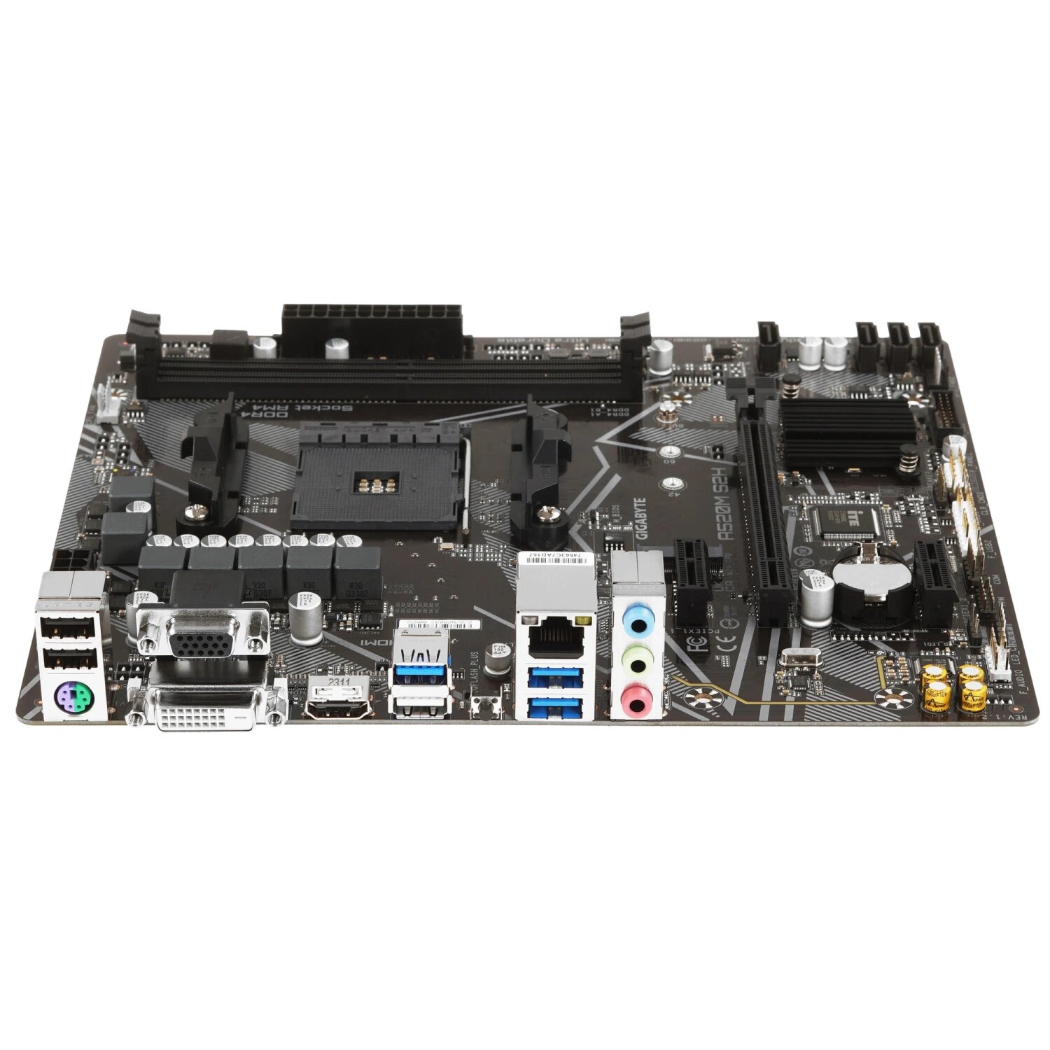 Материнская плата Gigabyte A520M H Soc-AM4 AMD A520 2xDDR4 mATX AC`97 8ch(7.1) GbLAN RAID+DVI+HDMI