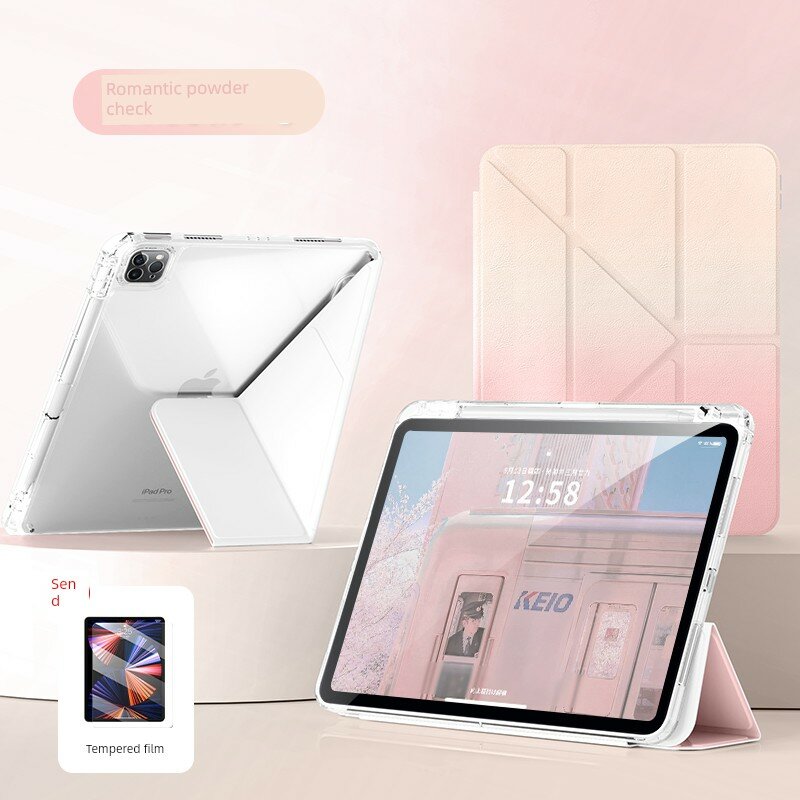 Чехол для iPad Air 7 2025 11 дюймов с розовым цветом и защитным стеклом для экрана
