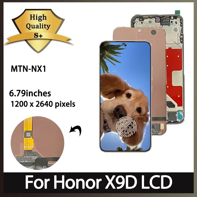 Экран Honor X9d Black With Frame в сборе