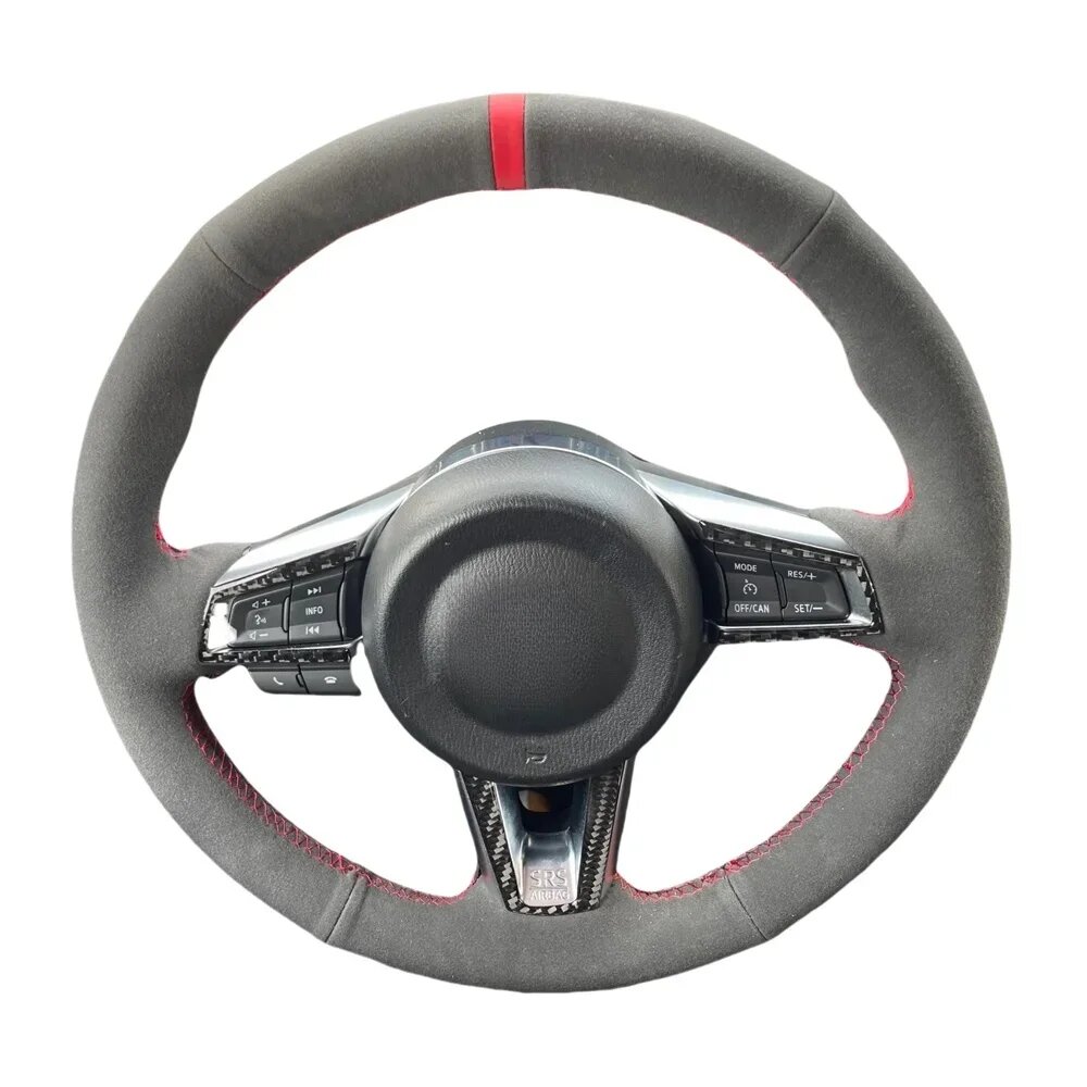 Черный плетеный чехол на руль Black Thread для Mazda MX-5 MX5 2016-2020