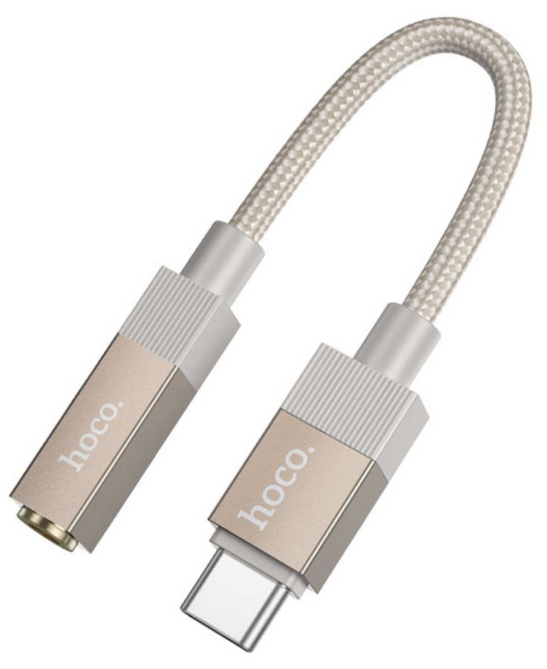 Аудио адаптер HOCO UPA32C Clever USB-С на 3.5мм, DC, 0.15м, нейлон (gold)