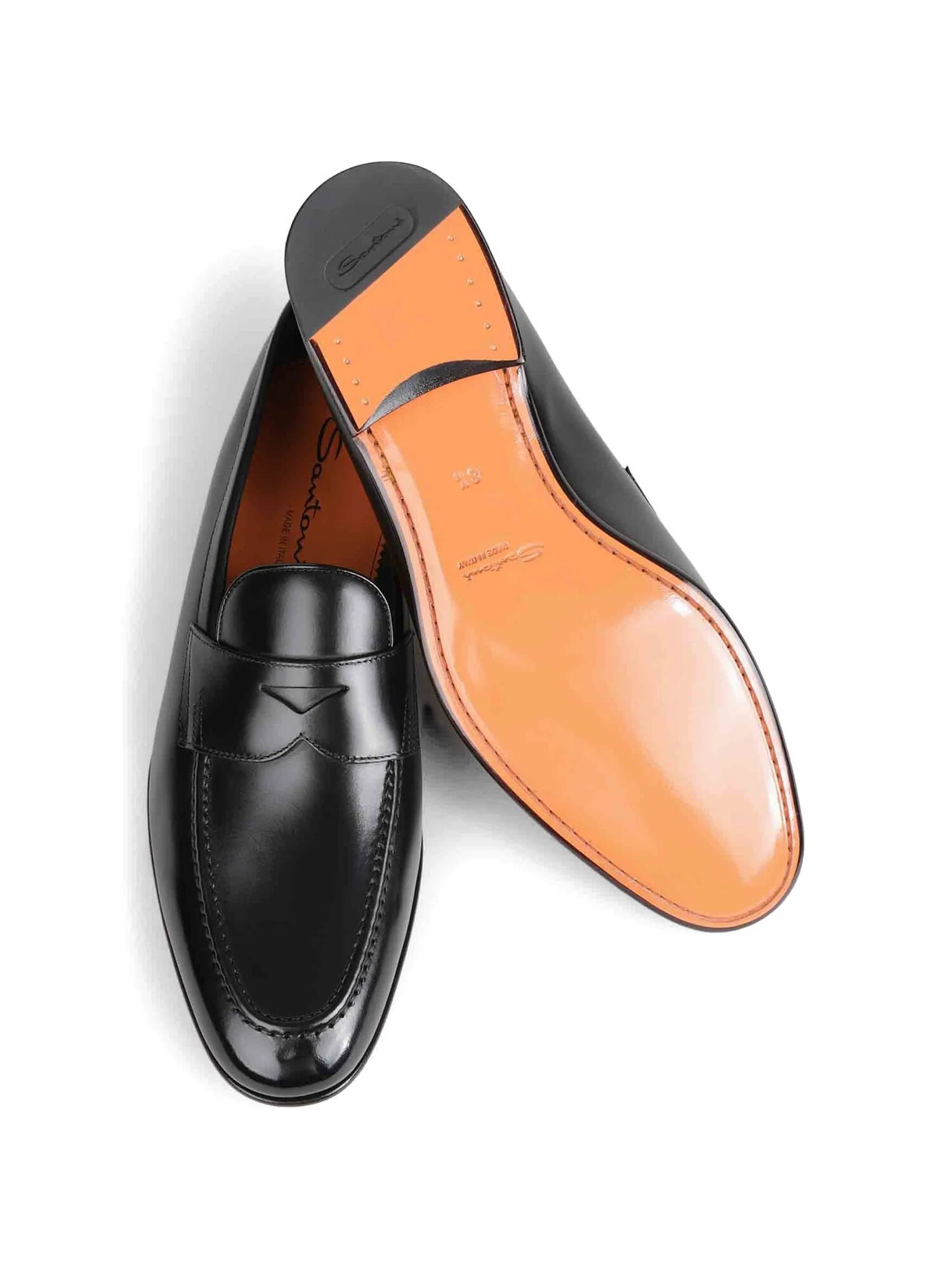 Лоферы Santoni Leather penny loafers, размер 43 — фото 1